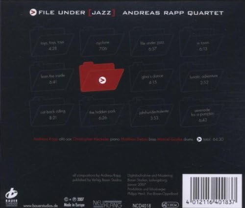Rapp Andreas Quartet File Under Jazz (CD) Album - Walmart.com