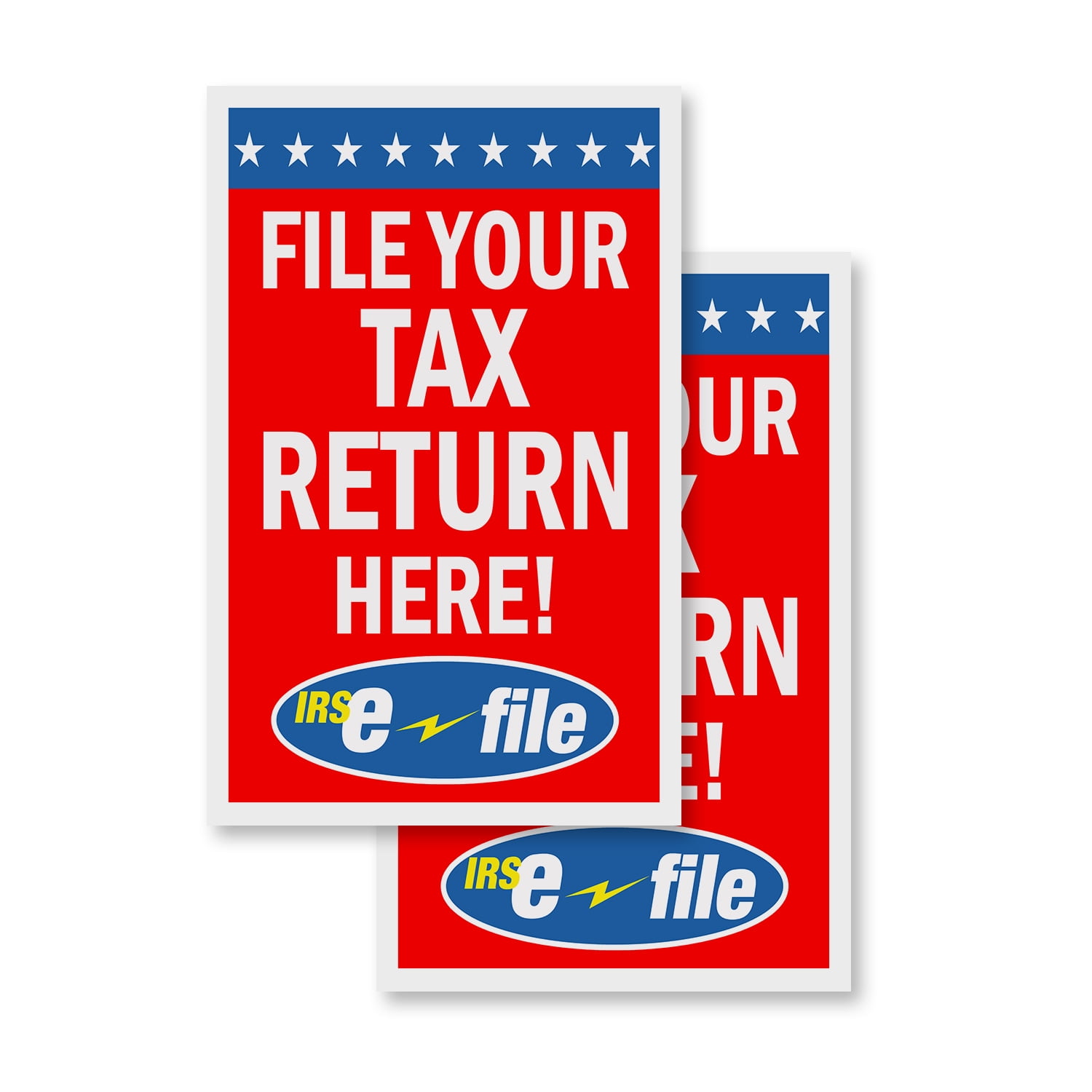 File Your Tax Return Here (2-PACK) 24" x 36" Vinyl Decals | Sign Insert ...