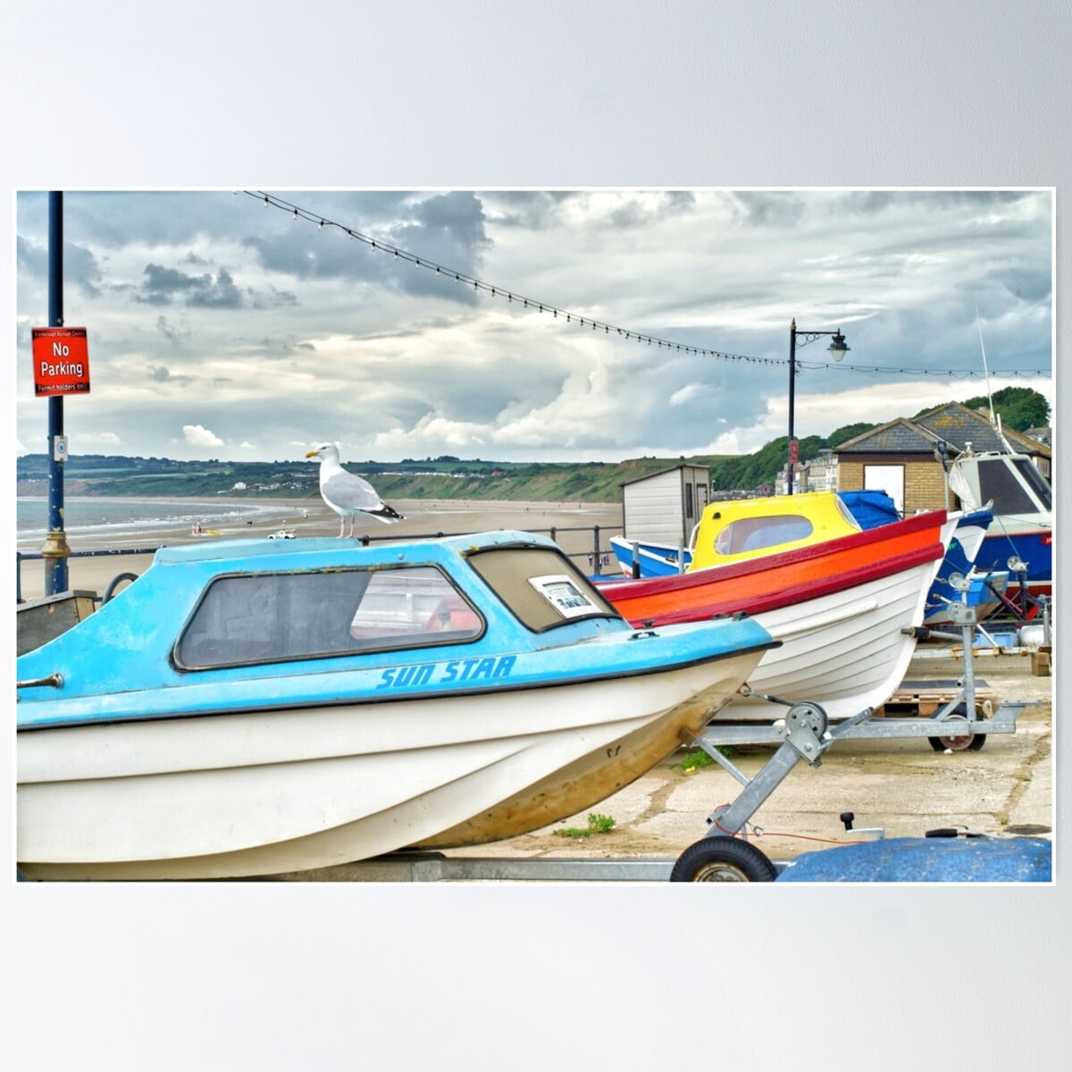 Filey No Parking For Seagulls Poster Wall Art, Modern Wall Decor For ...
