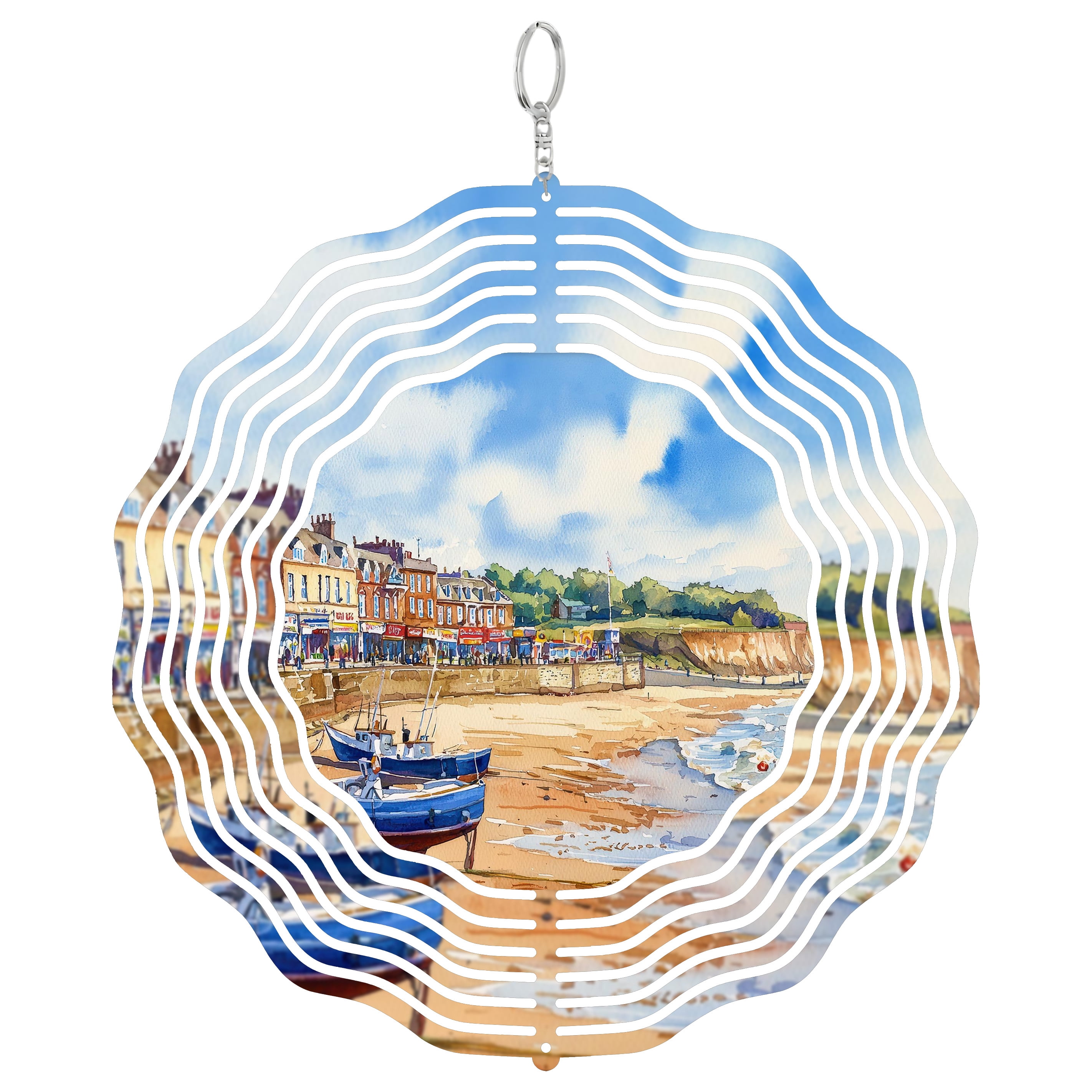 Filey Yorkshire Seaside 3D Wind Spinner Kinetic Hanging Art Outdoor ...