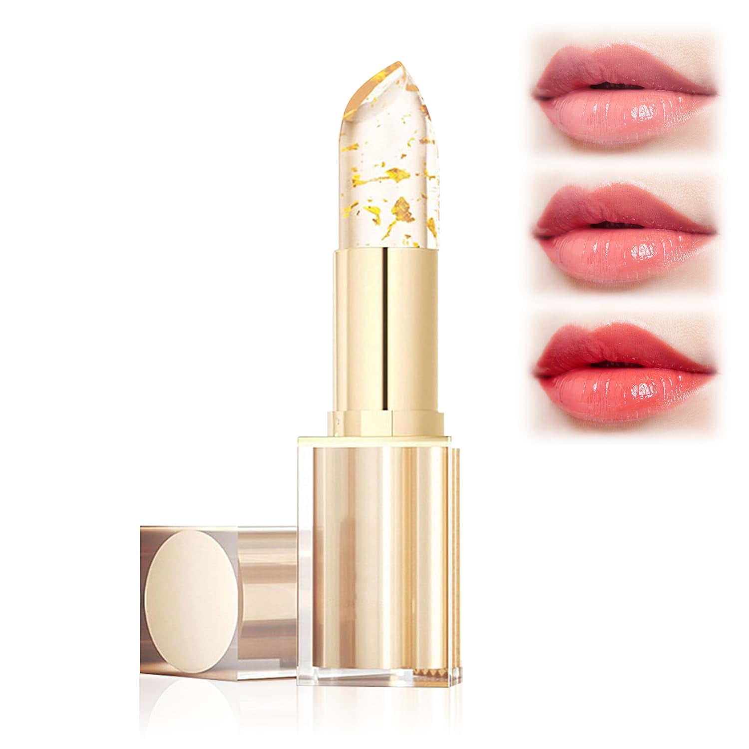 Filgaentrme Lipstick, Transferproof Color Changing Lipstick, Gold ...