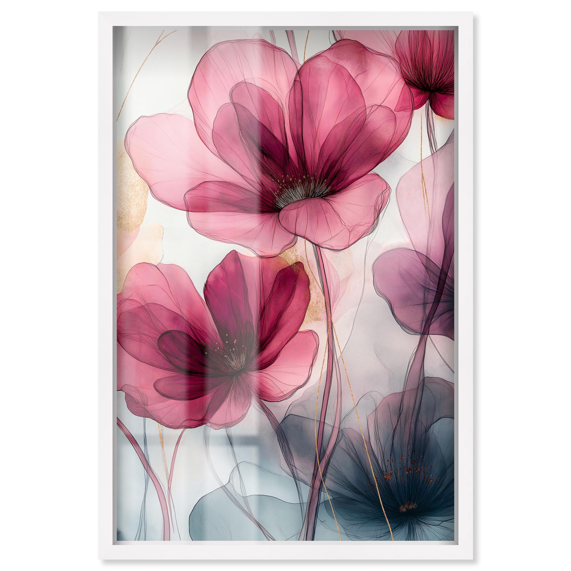 Filigree Flora II Shadowbox Print Flower Wall Art by Art Remedy, White ...