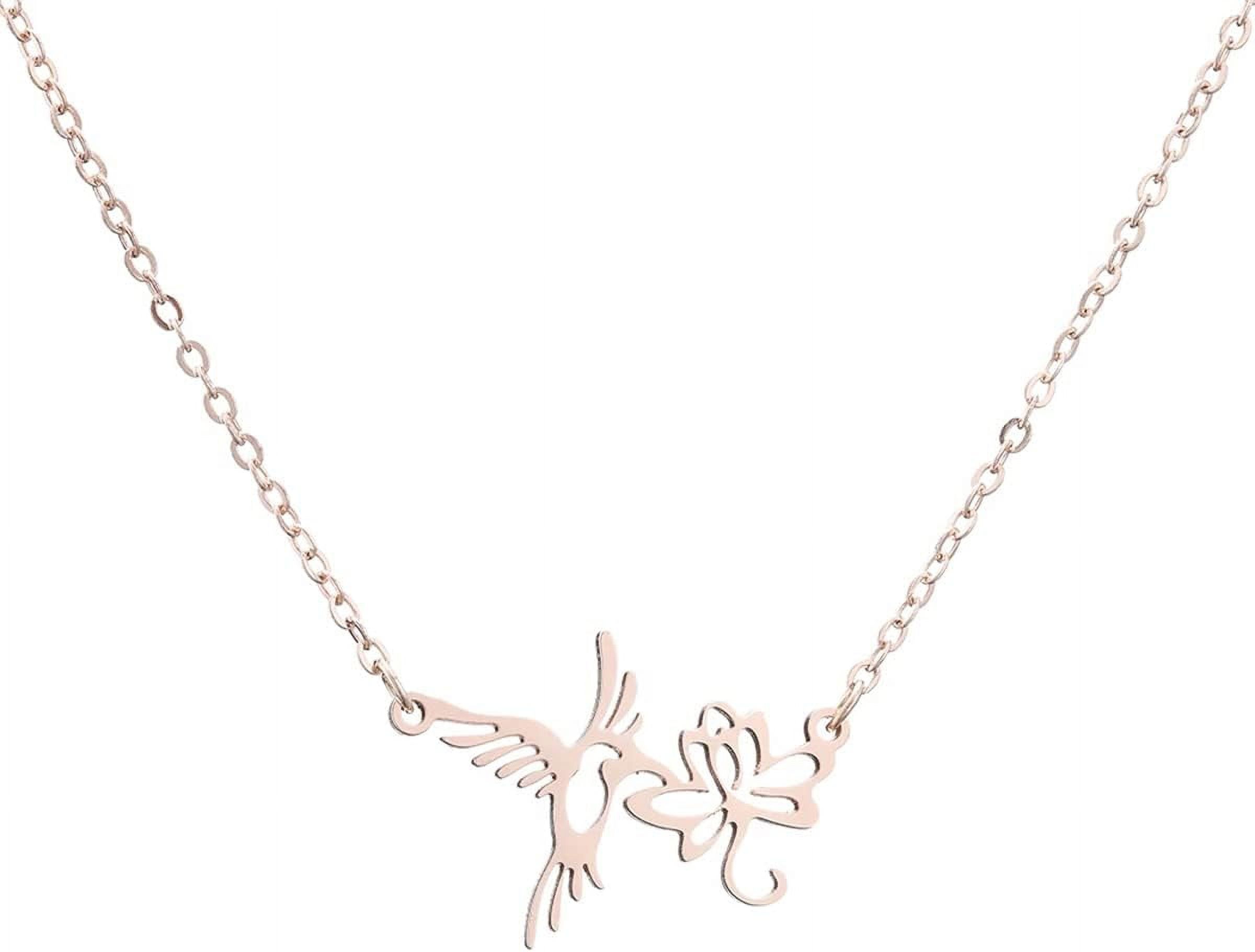 Filigree Hummingbird Lotus Flower Necklace for Women Clavicle Chain ...
