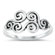 Chevron V Shape Filigree Wave Ring .925 Sterling Silver Band Jewelry ...