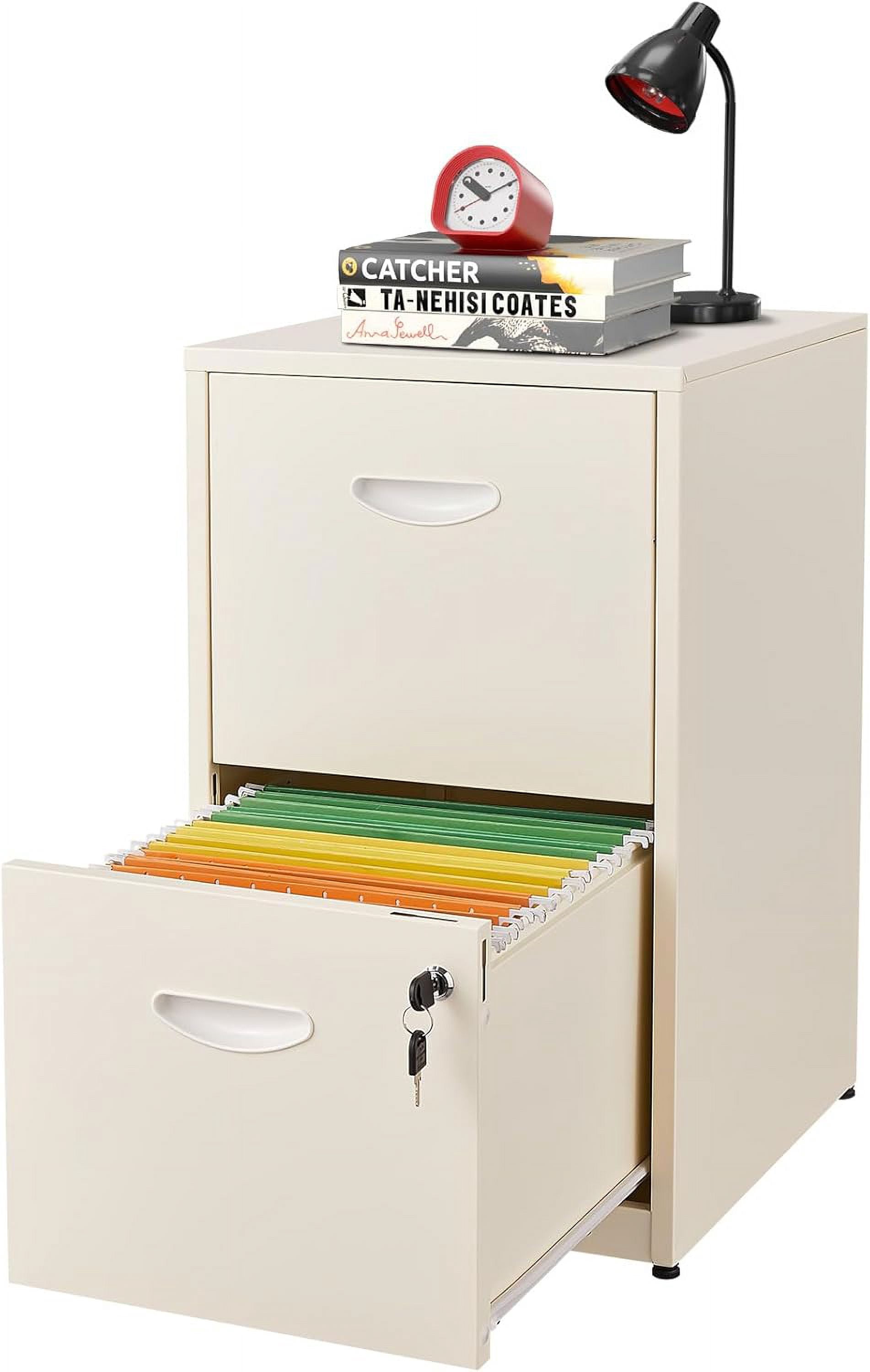 Filing Cabinet 2 Drawer with Lock, Under Desk Metal Filing Cabinet, Two ...
