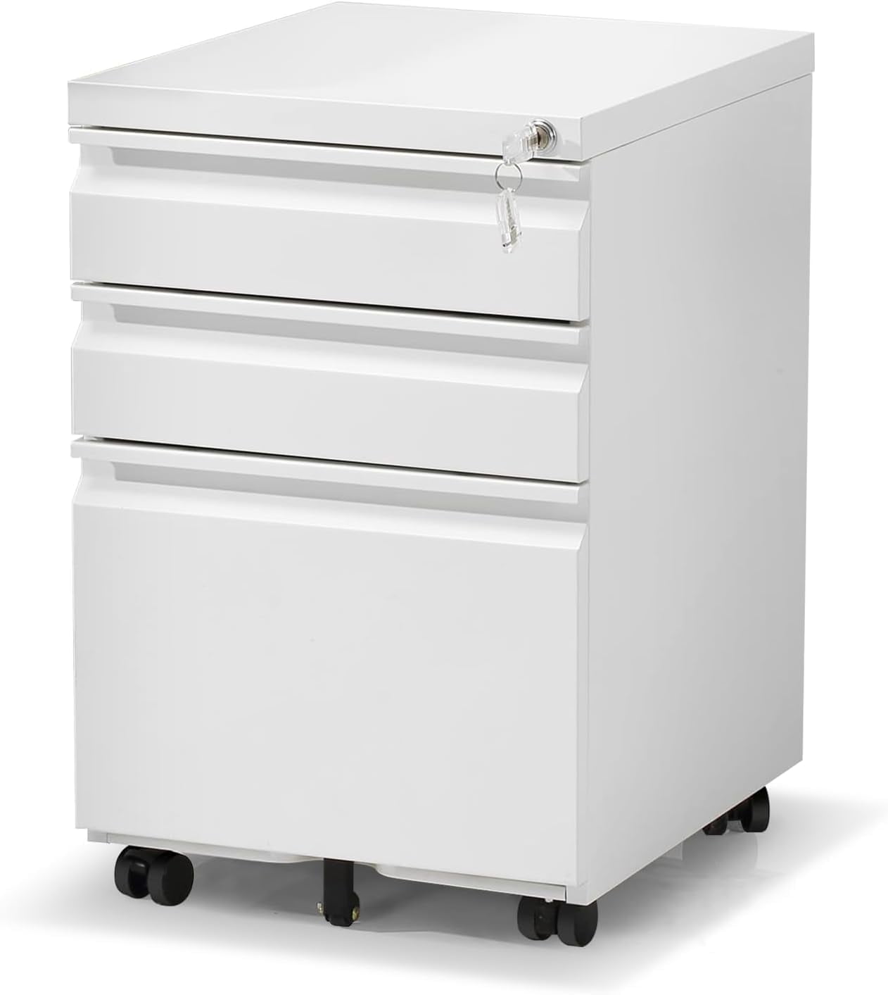 Filing Cabinet 3 Drawer, Locking File Cabinets for Home Office, Mobile ...
