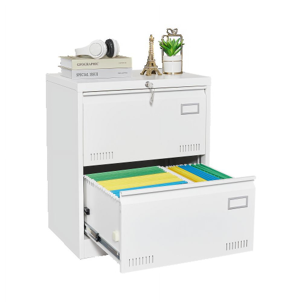 Filing Cabinet Lateral File Cabinet 2 Drawer, White Filing Cabinets ...