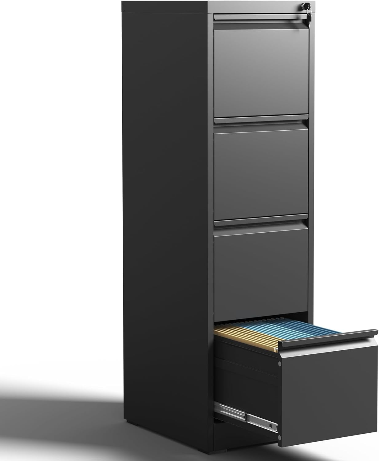 Filing Cabinet with Lock: Metal File Cabinet for Home Office, Steel ...