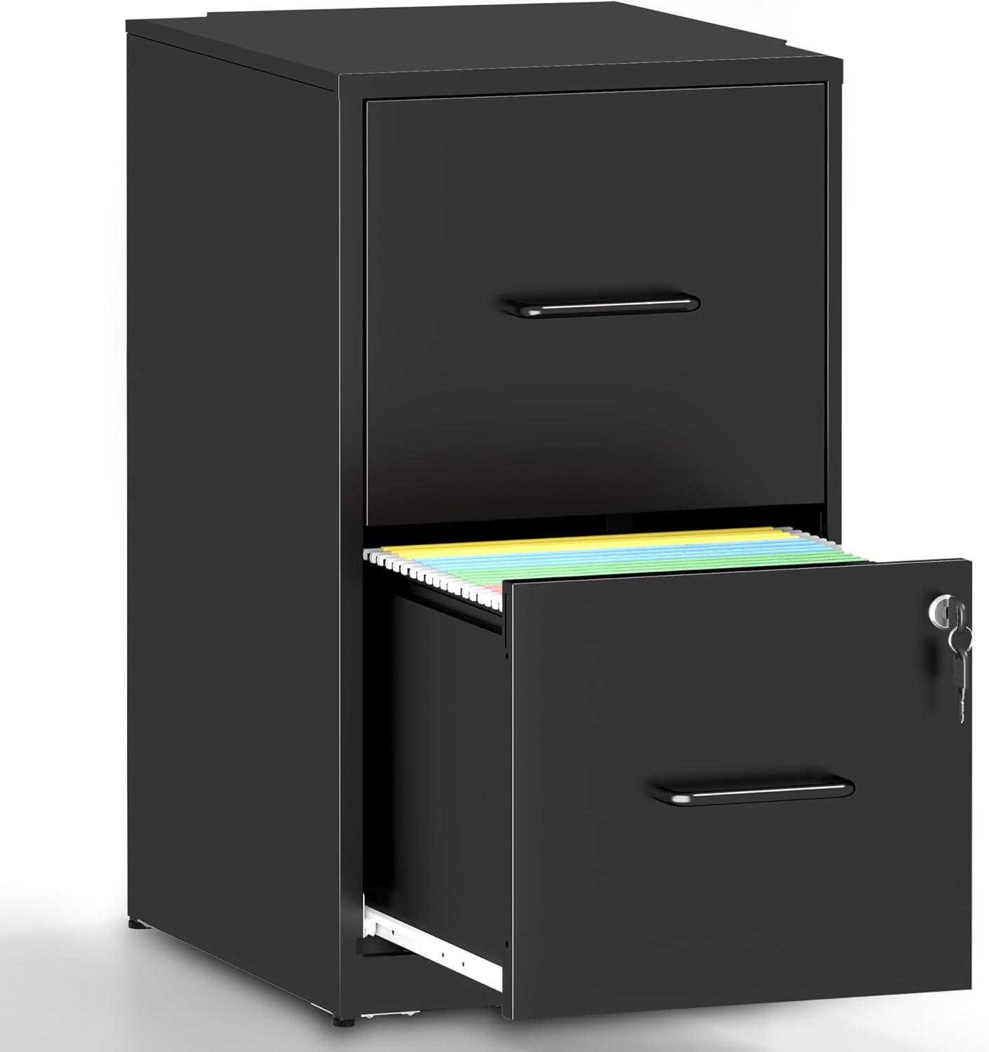 Filing Cabinet with Drawer for Home Office, Locking Vertical File ...