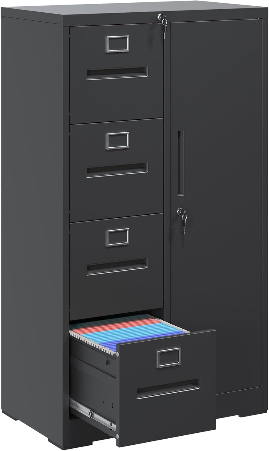 Filing Cabinets with Locks, 4 Drawers Cabinets Storage Units for Home ...