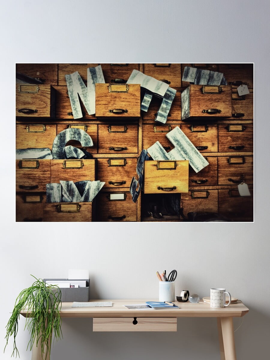 Filing System Poster Wall Art, Modern Wall Decor For Living Room ...
