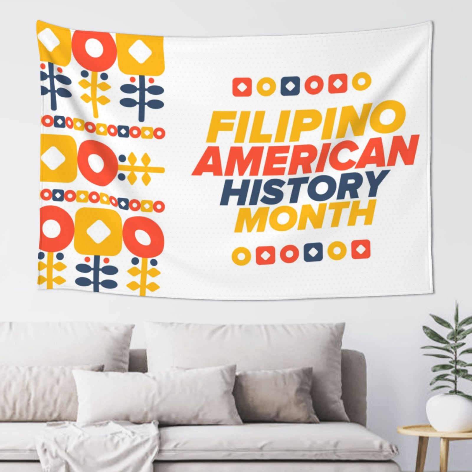 Filipino A-merican Heritage Month Tapestry Banner Backdrop Flag ...