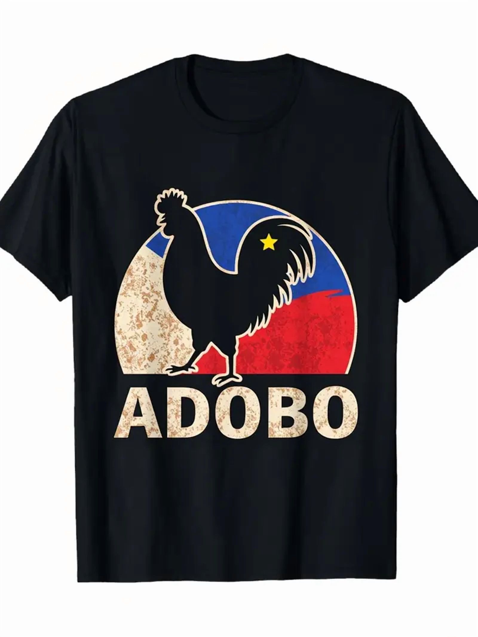 Filipino Adobo Chicken Graphic T-Shirt - Unisex Black Short Sleeve ...