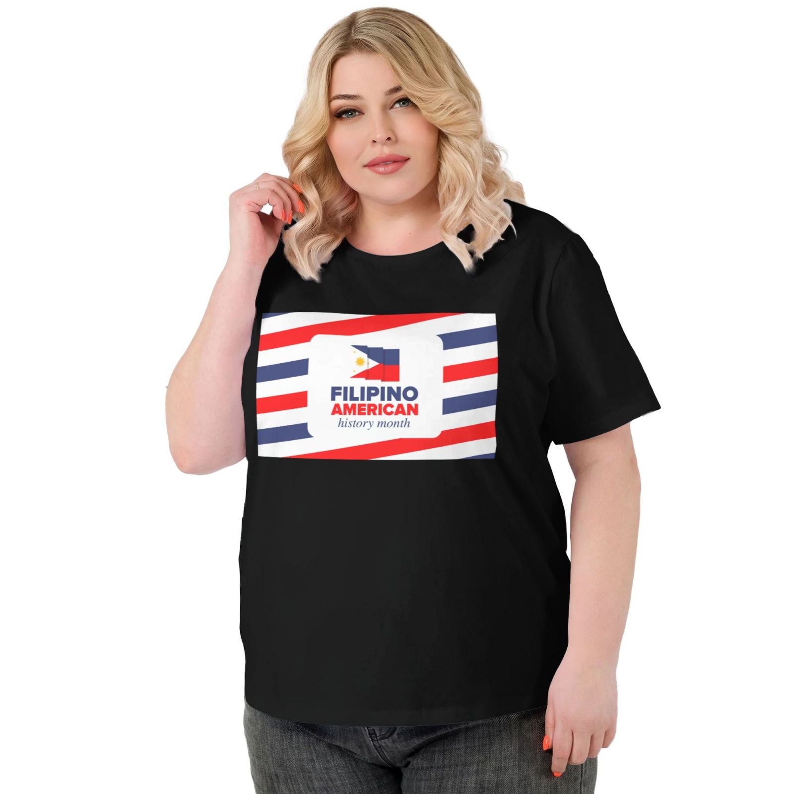 Filipino American Heri-tage Month Women'S Plus-Size Short Sleeve Crew ...