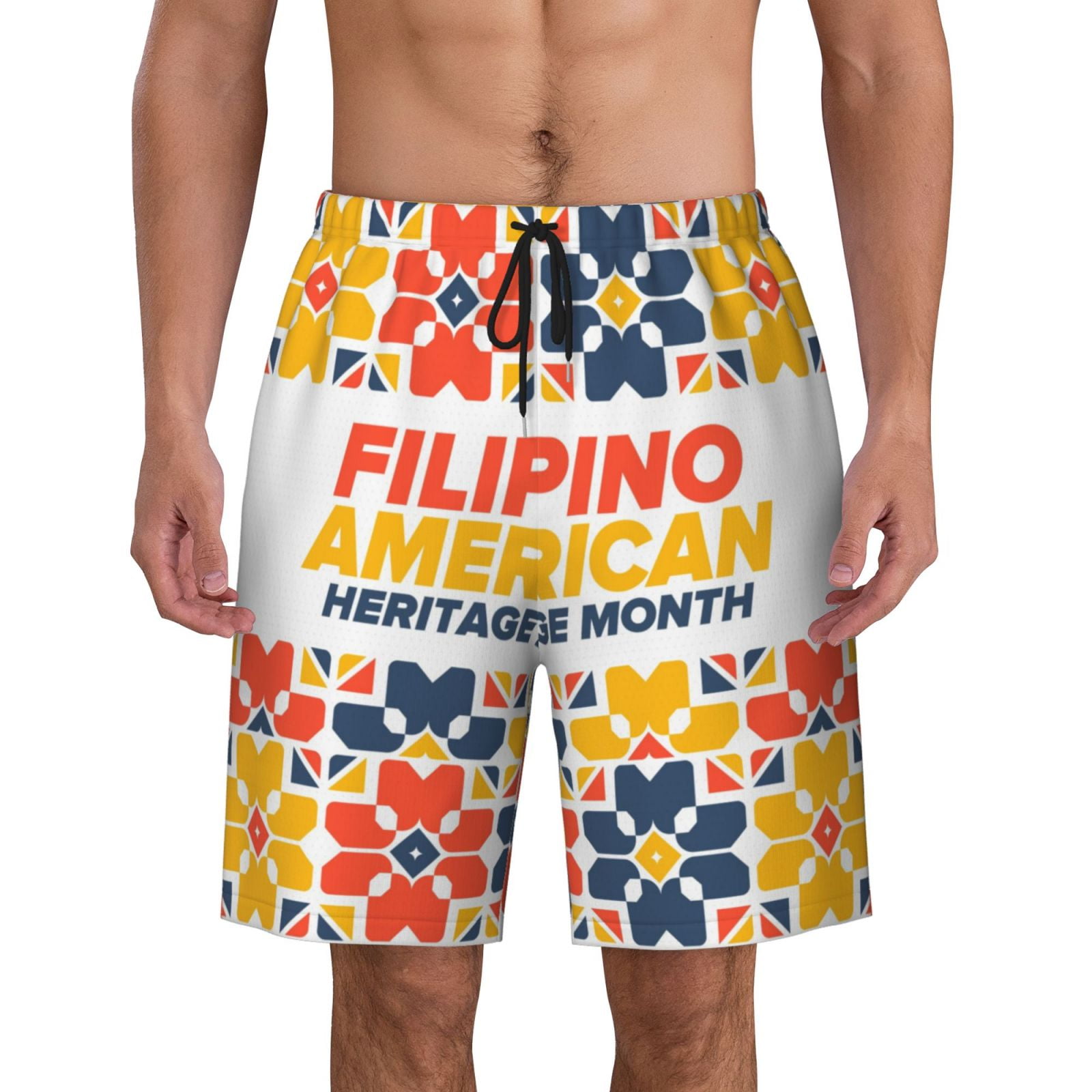 Filipino American Heritage Month Mens Beach Pants Quick Dry Short Swim