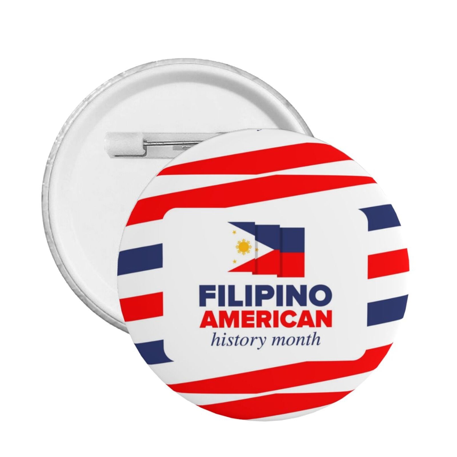 Filipino American Heritage Month Pin Button Badge, Personalised Button ...
