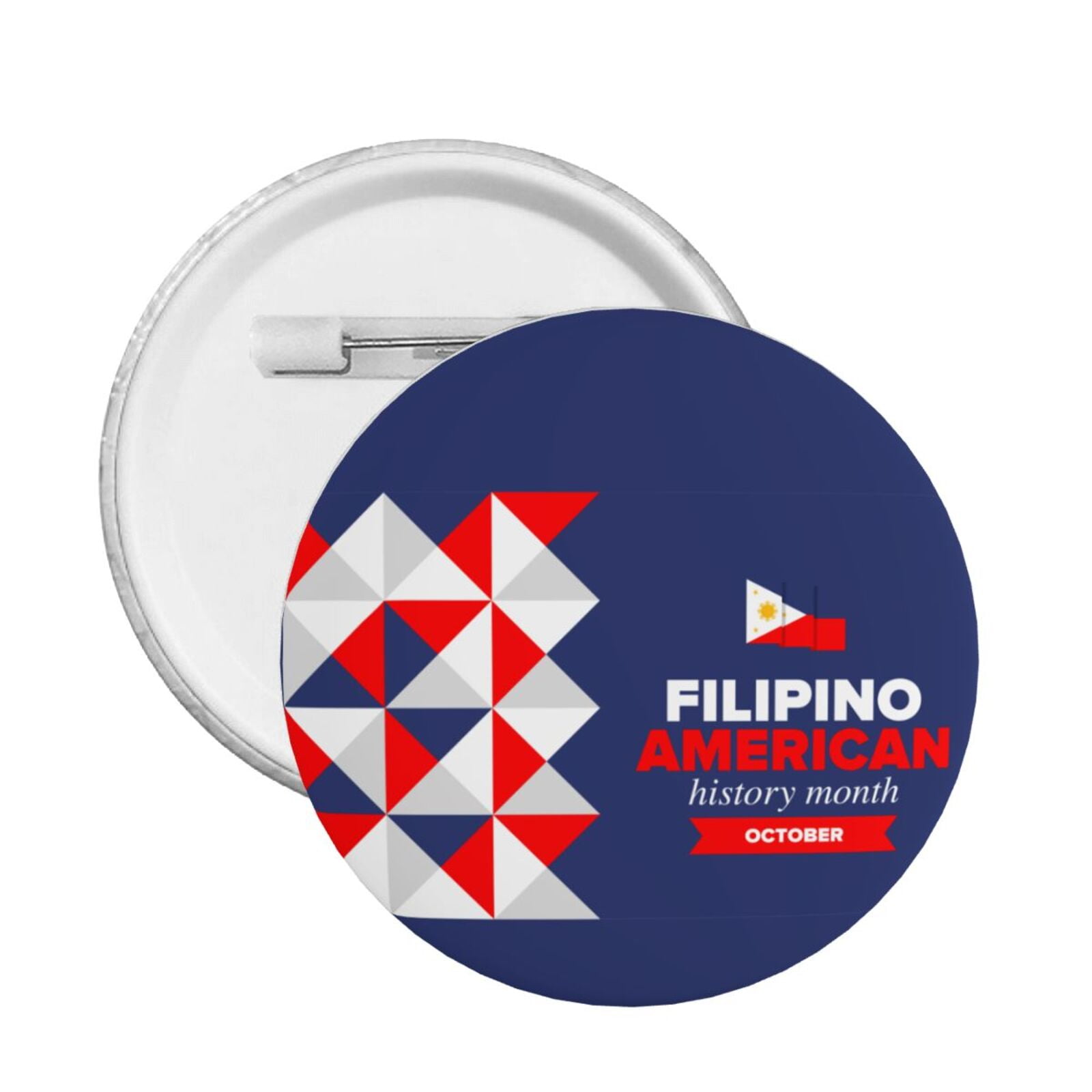 Filipino American Heritage Month Pin Button Badge, Personalised Button ...