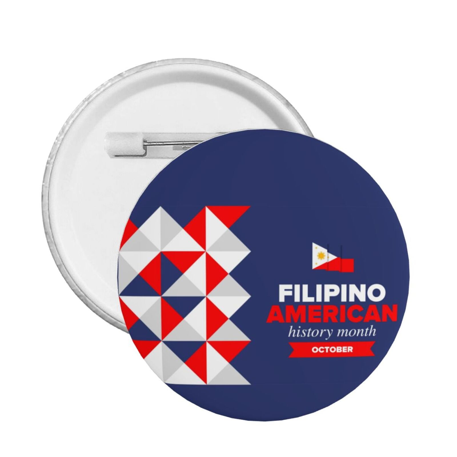 Filipino American Heritage Month Pin Button Badge, Personalised Button ...