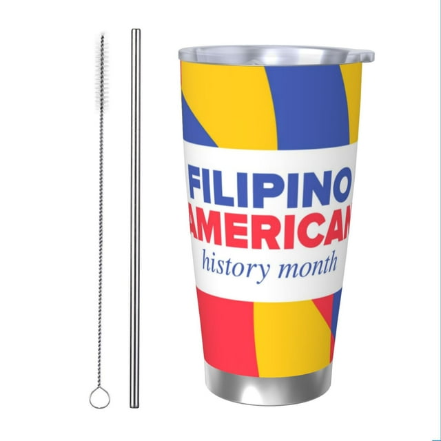 Filipino American Heritage Month Stainless Steel Tumbler with Lid 20 oz ...