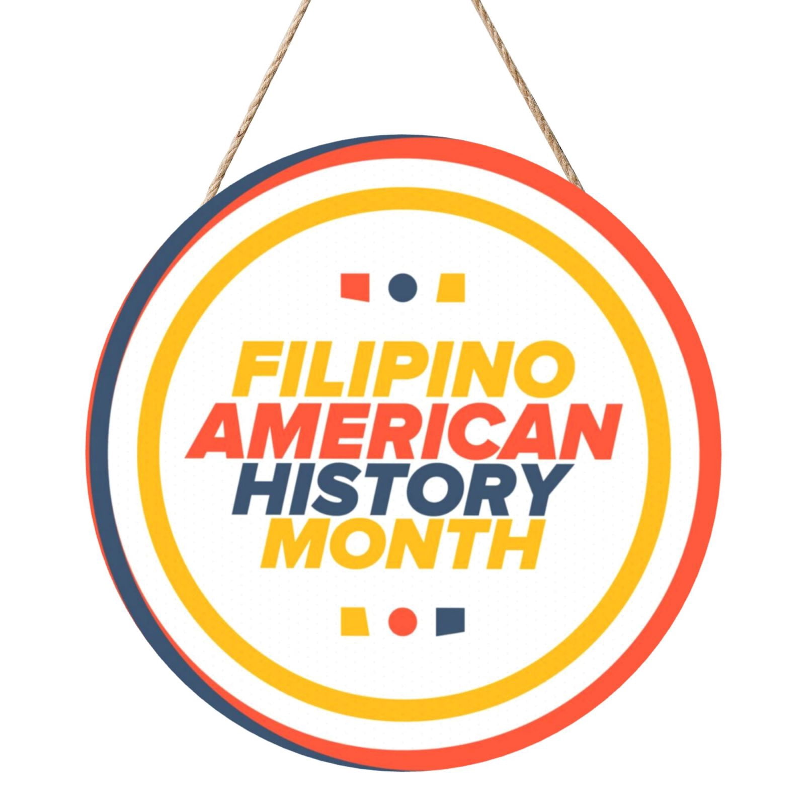 Filipino American Heritage Month Wooden Hanging Sign Ornament Welcome ...