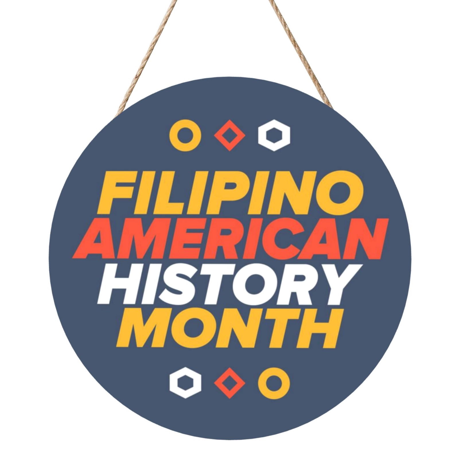 Filipino American Heritage Month Wooden Hanging Sign Ornament Welcome ...