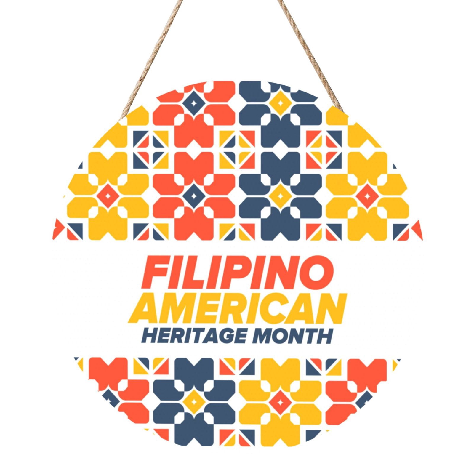 Filipino American Heritage Month Wooden Hanging Sign Ornament Welcome ...