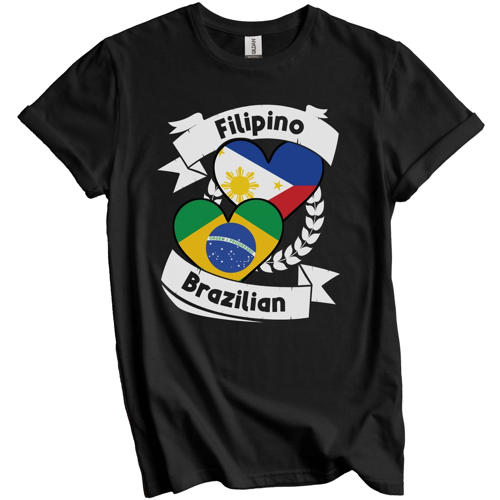 Filipino Brazilian Heart Flags Philippines Brazil T-Shirt - Walmart.com
