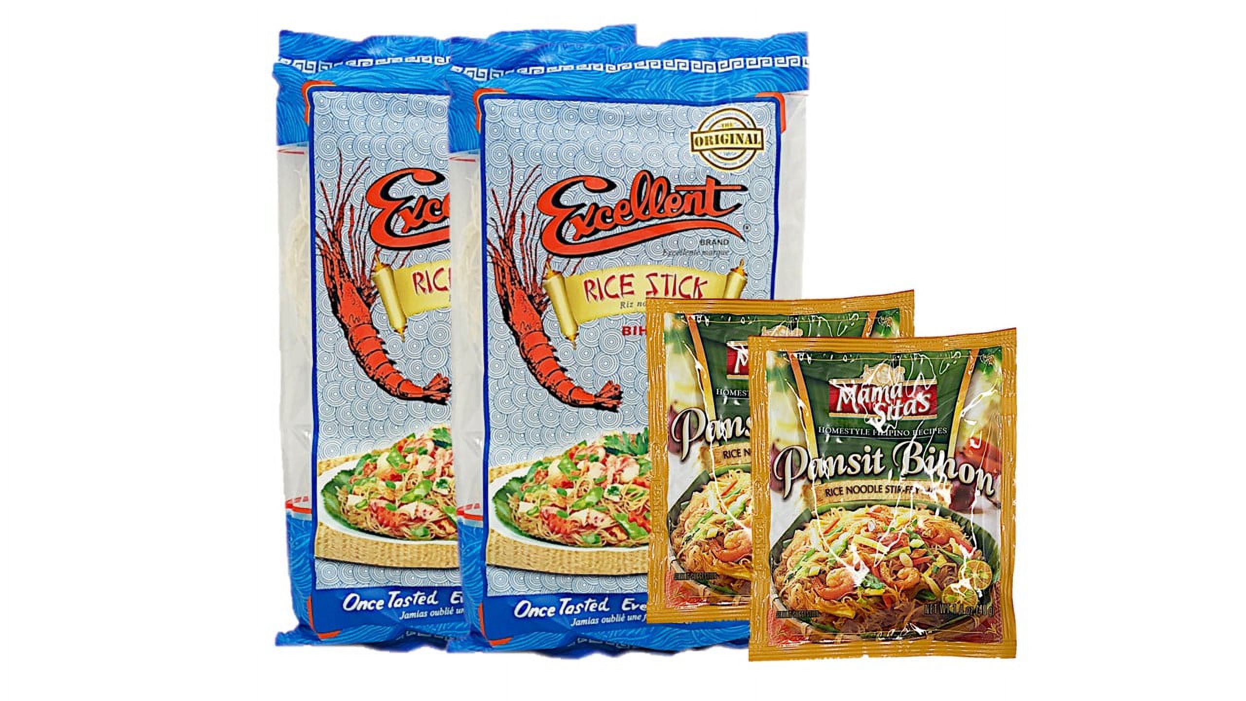 Filipino Classic Pancit Food, 1 Excellent Rice Stick 16oz and 2 Mama ...