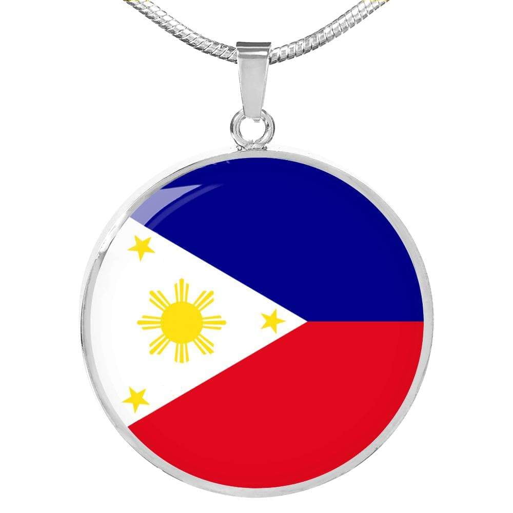 Filipino Flag Circle Necklace Stainless Steel or 18k Gold 18-22 ...