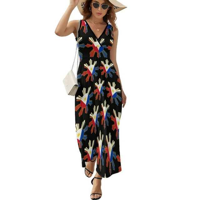 Filipino Flag Dress Summer Street Fashion Bohemia Long Dresses Ladies ...