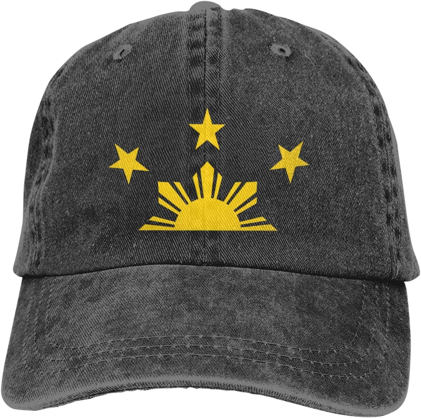 Filipino Flag Funny Hat Adjustable Denim Baseball Cap Black Dad Hat Men ...