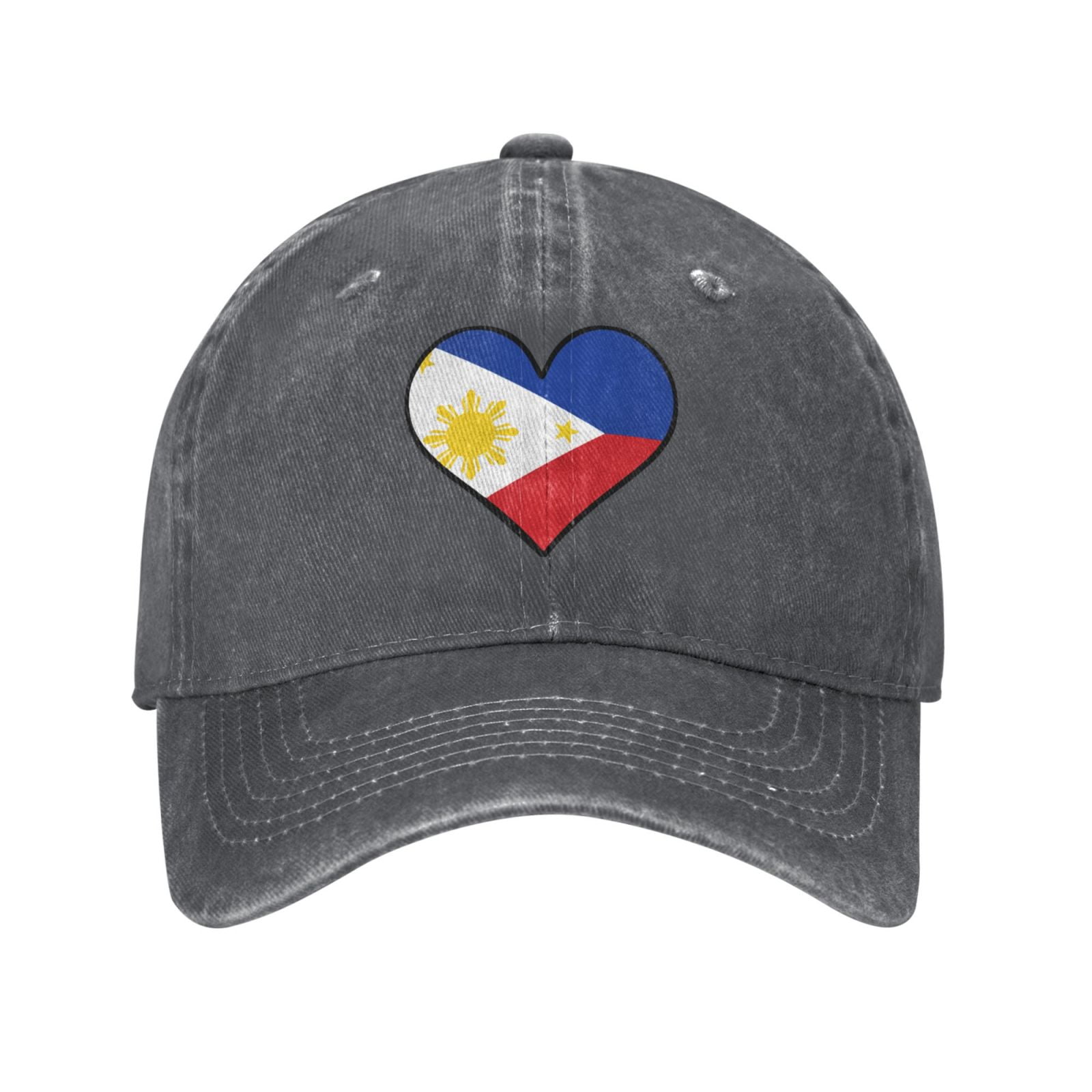 Filipino Flag Heart Unisex Adjustable Denim Baseball Cap Cotton Denim ...