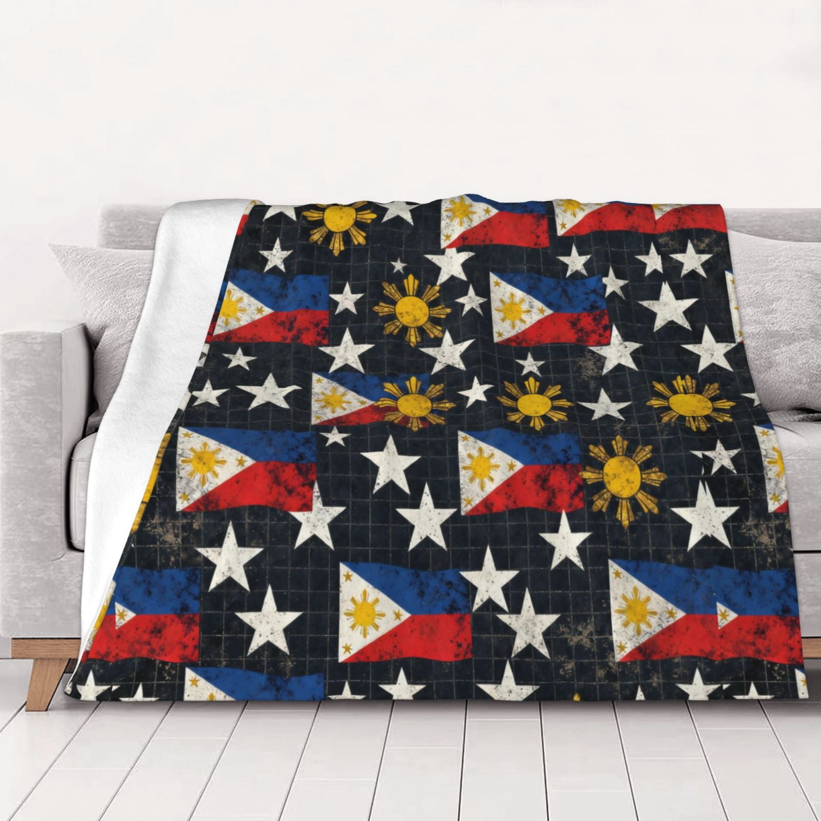 Filipino Flag Stars And Sun Throw Blanket Warm Camping Outdoor Light ...