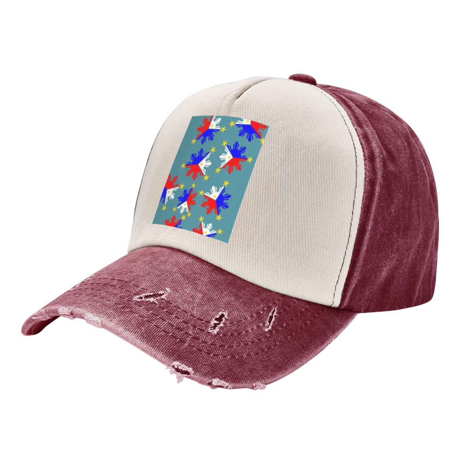Filipino Flag Stars Sun Pattern Distressed Baseball Cap Dad Hats for ...