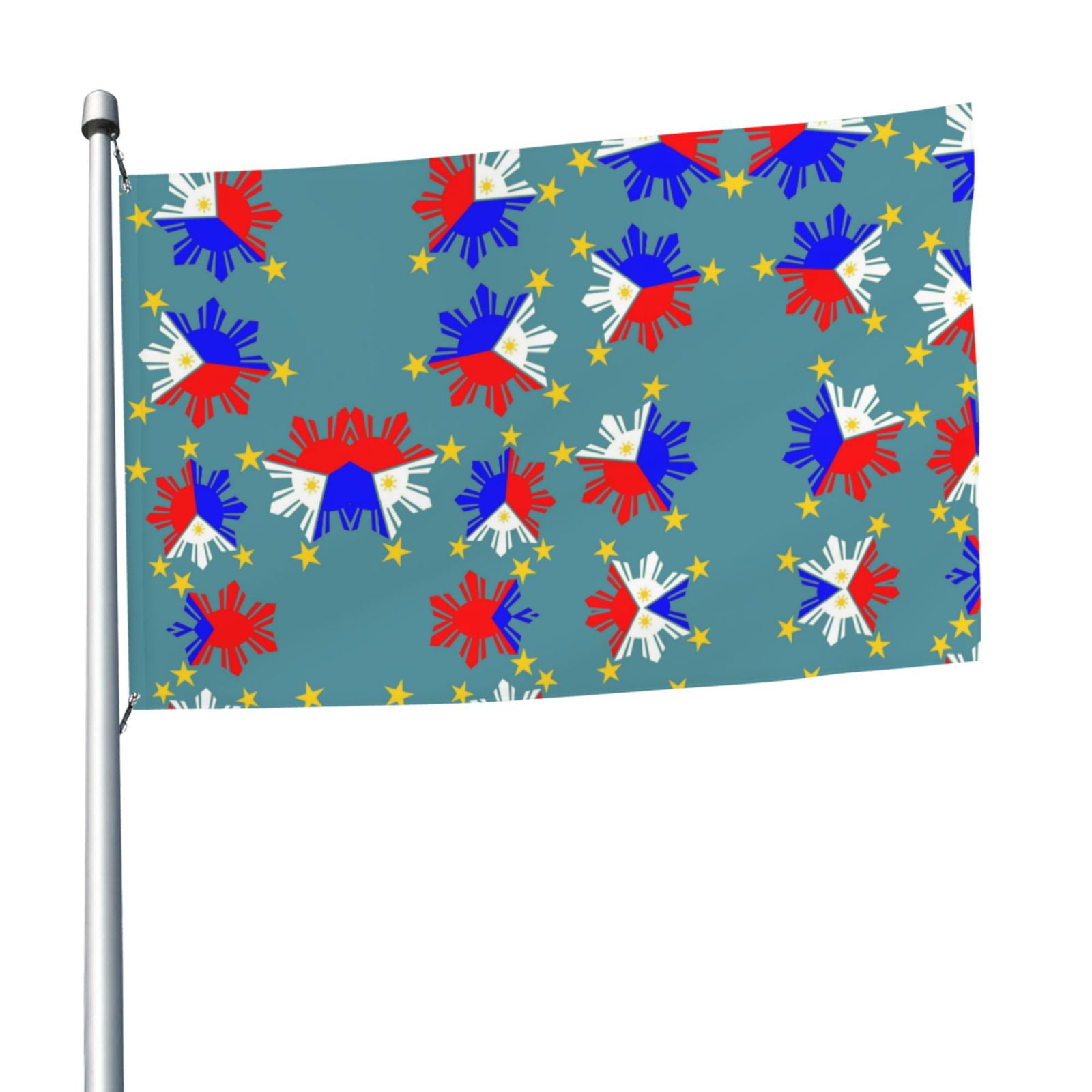 Filipino Flag Stars Sun Pattern Flag 5x8 Ft Print Vivid Color Light ...