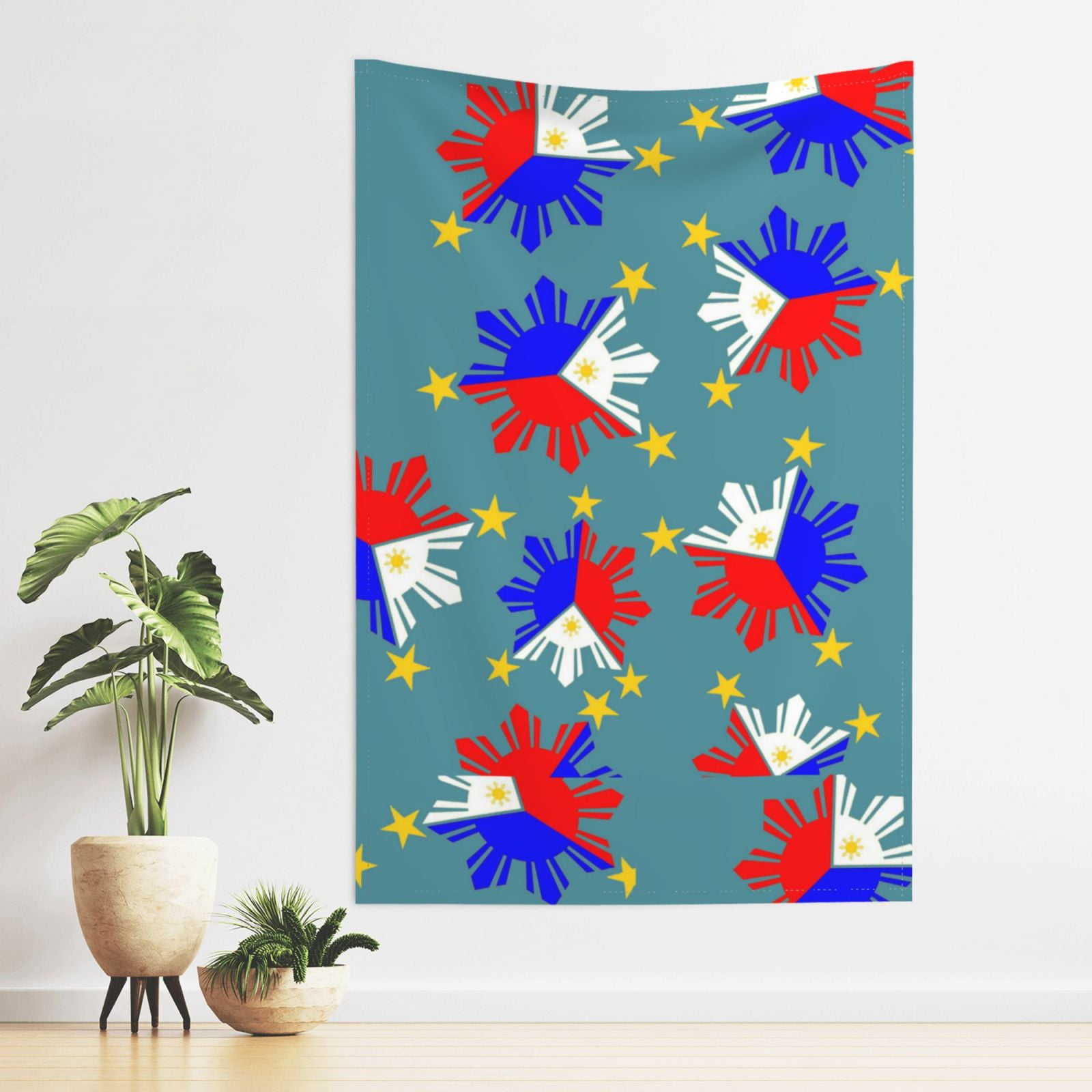 Filipino Flag Stars Sun Patterntapestry For Bedroom Aesthetic Tapestry ...