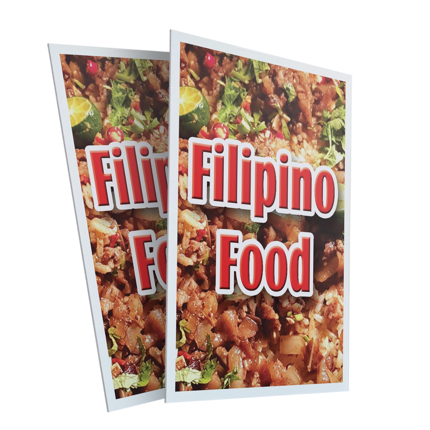 Filipino Food (2-PACK) 24" x 36" Plastic Signs | Sign Insert 4mm ...