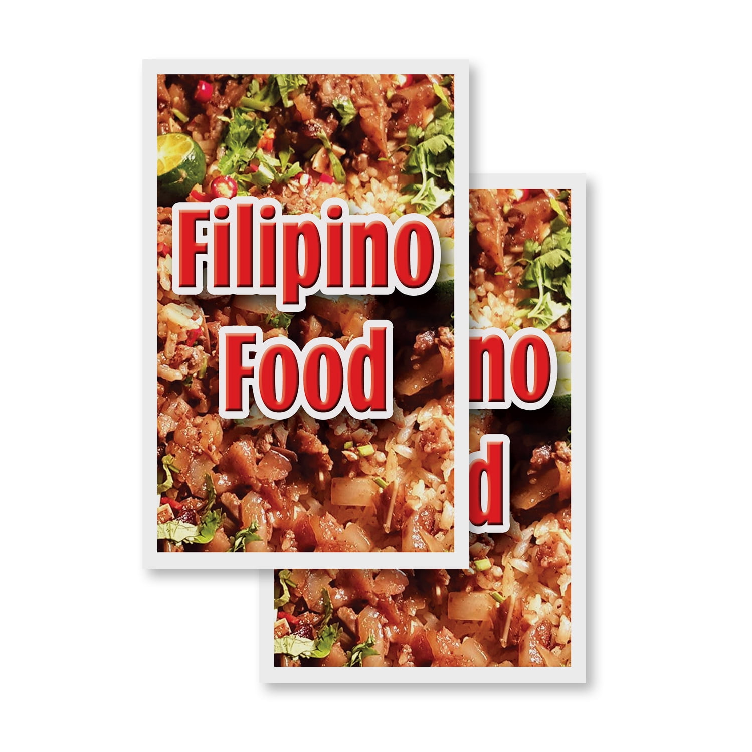 Filipino Food (2-PACK) 24" x 36" Vinyl Decals | Sign Insert Peel ...