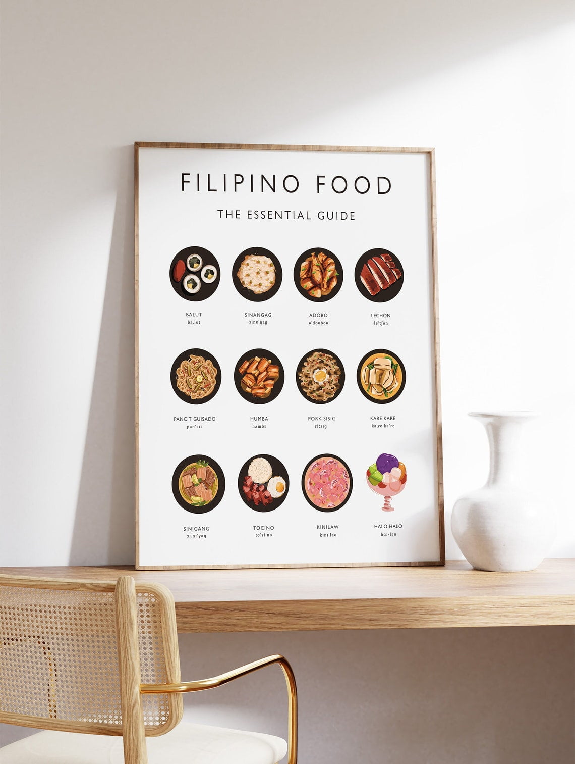 Filipino Food Art Print, Filipino Cuisine Wall Art, Philippines Food ...