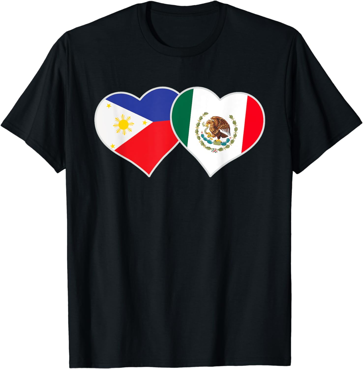 Filipino Mexican Flag Heart Philippines Mexico T-Shirt - Walmart.com
