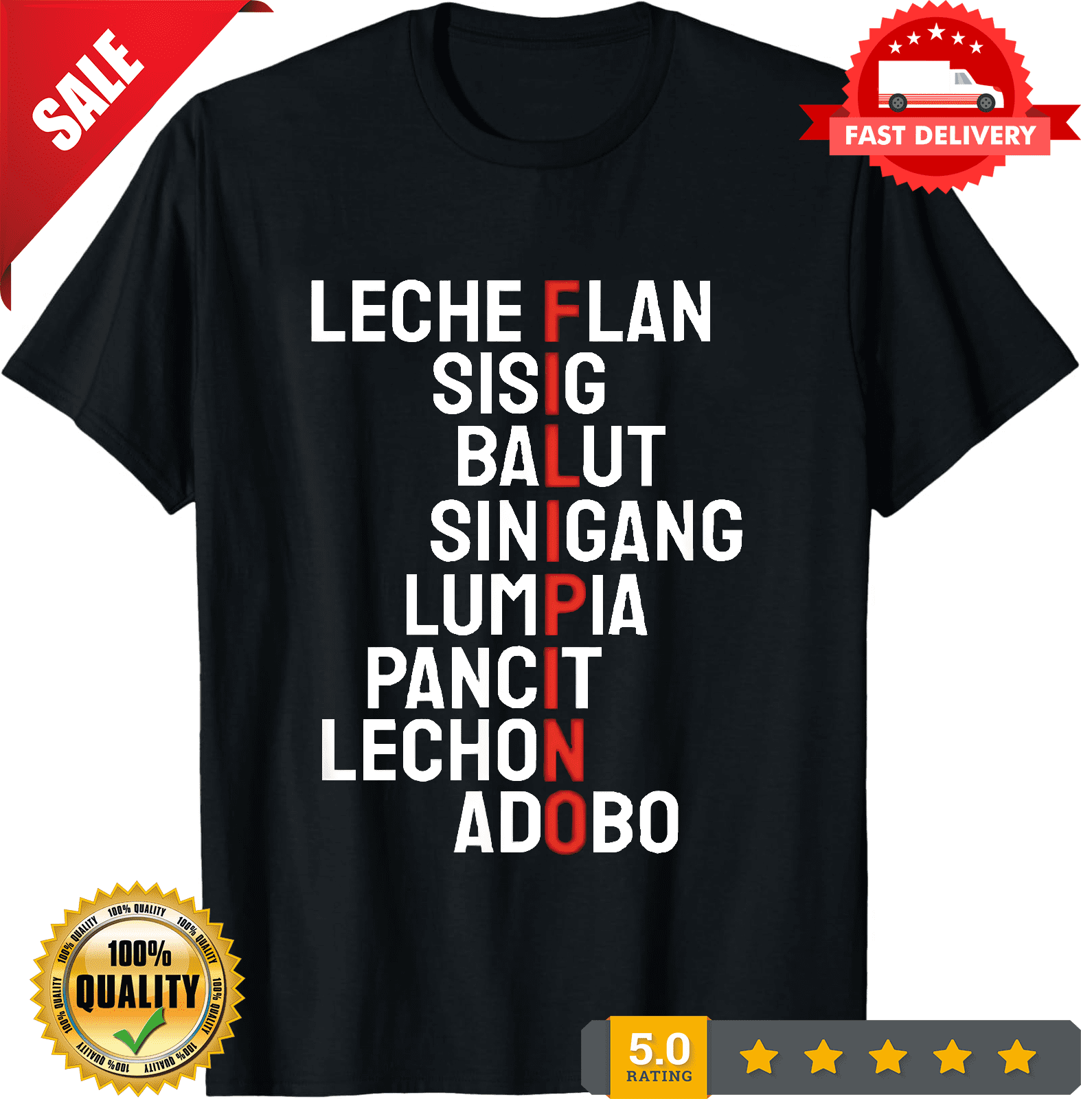 Filipino Popular Food List Phillipines Filipino Shirt, LIMITED EDITION ...