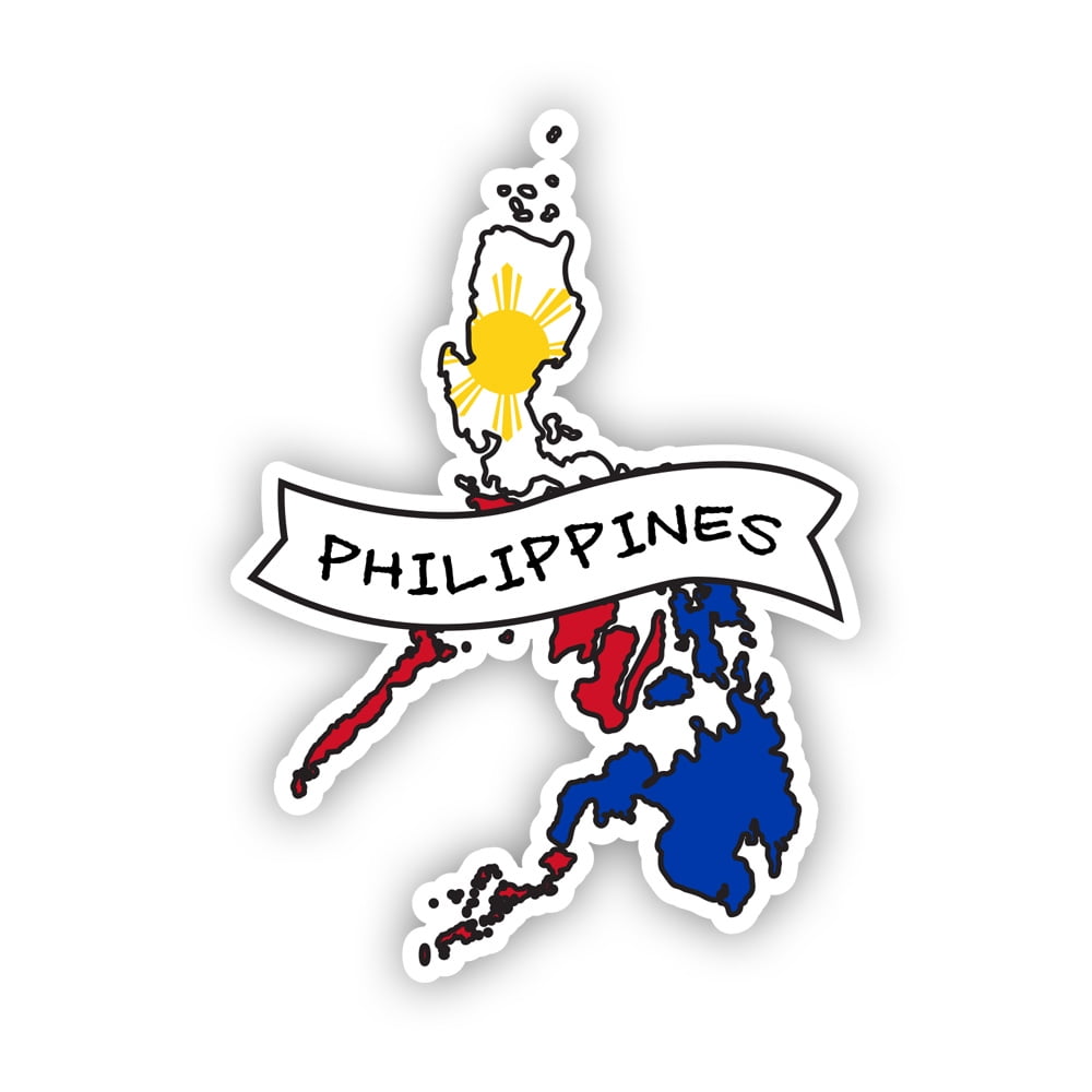 Filipino Shaped Philippines Flag Sticker Decal - Self Adhesive Vinyl ...