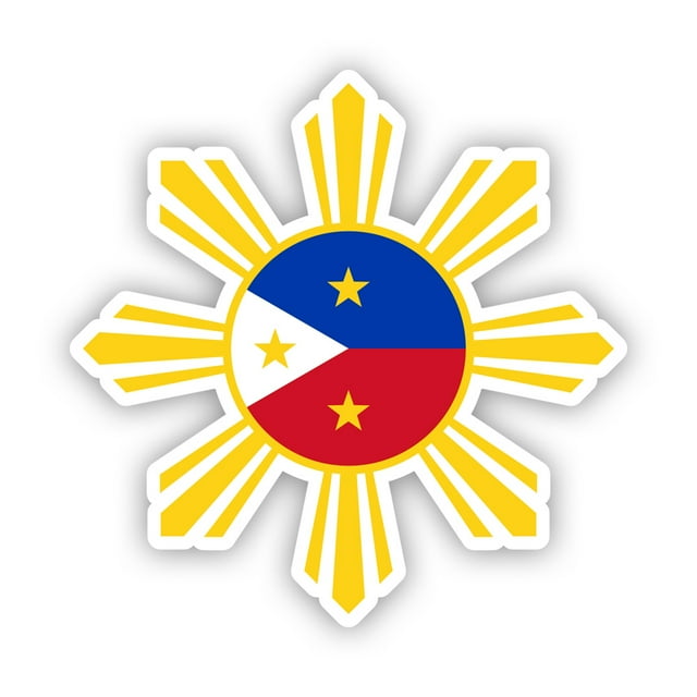 Filipino Sun with Circle Philippines Flag Sticker Decal - Self Adhesive ...