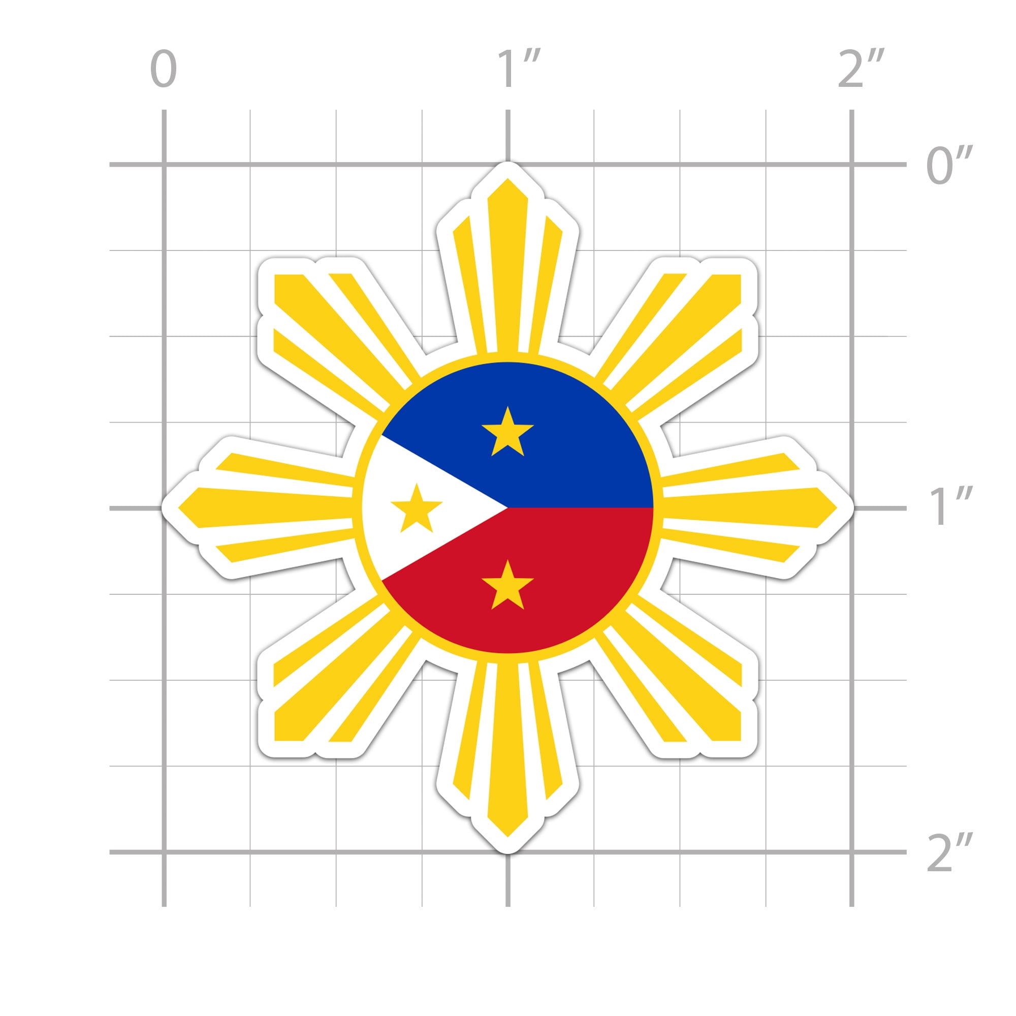 Filipino Sun with Circle Philippines Flag Sticker for water bottle ...