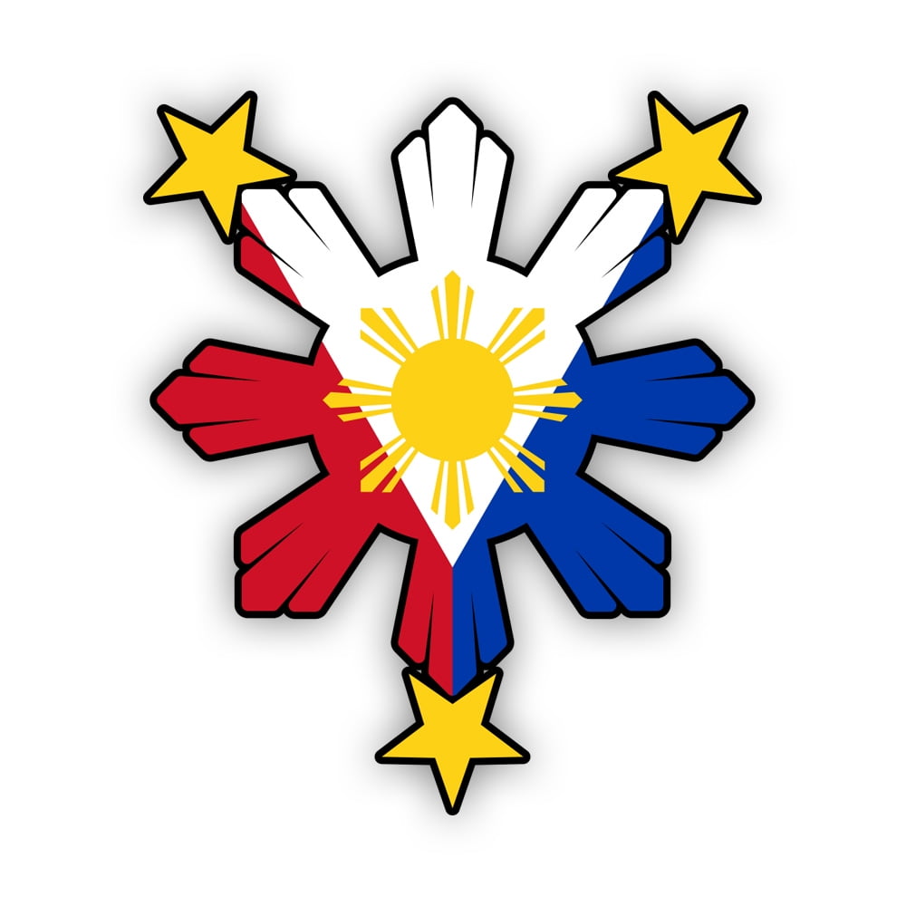 Filipino Sun with Philippines Flag Sticker Decal - Self Adhesive Vinyl ...
