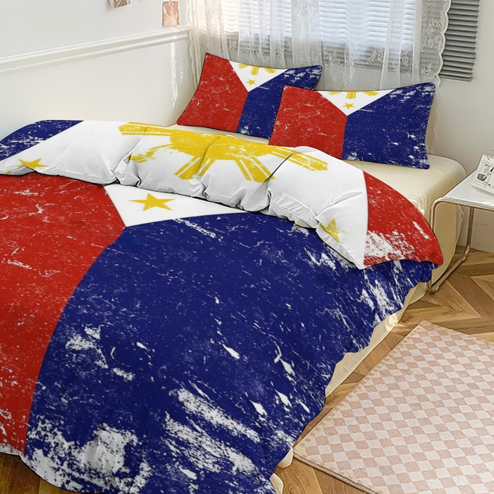 Filipino Vintage Distressed Philippines Flag 90"x90" 3 Pcs Soft Bedding ...