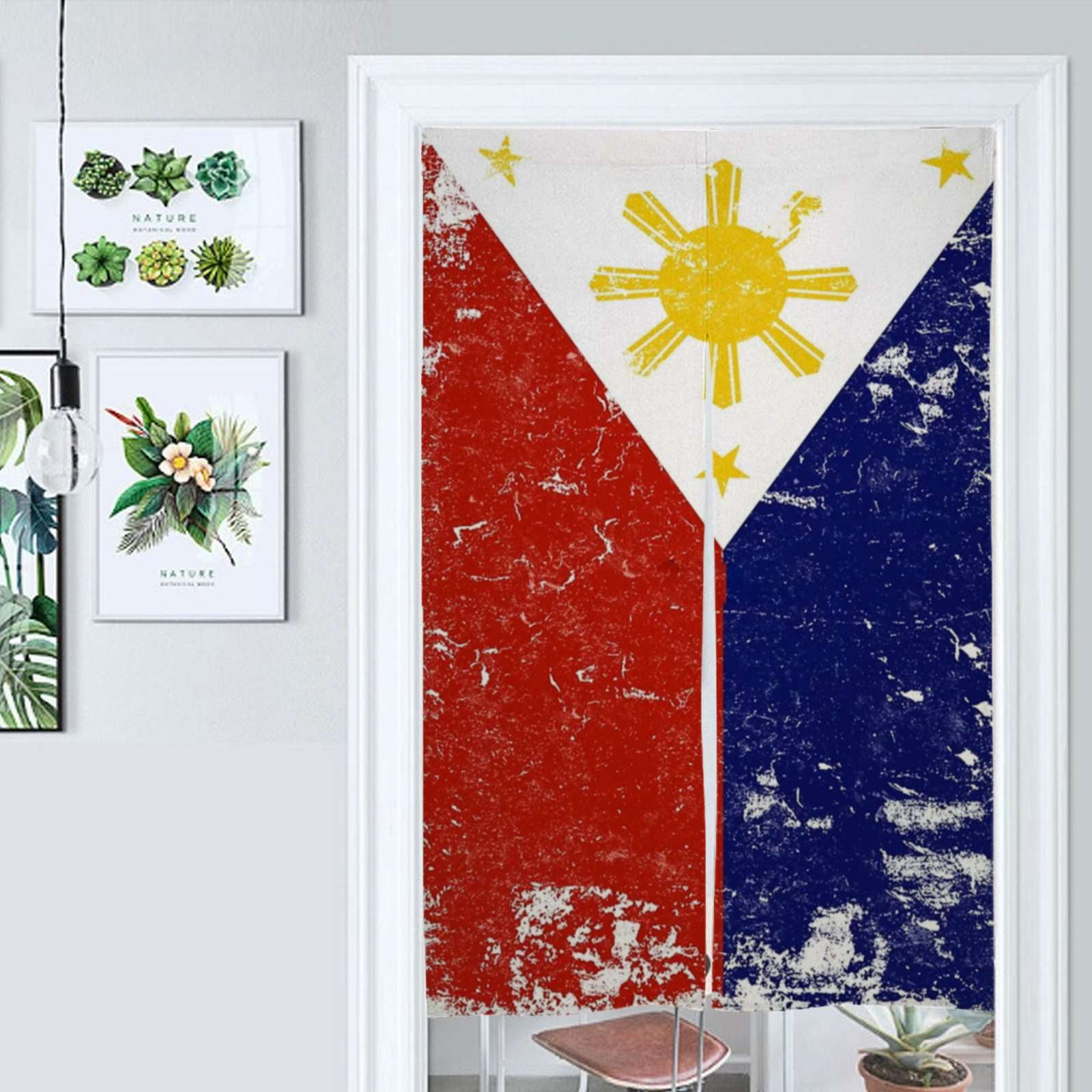 Filipino Vintage Distressed Philippines Flag Door Curtain Nordic Living ...