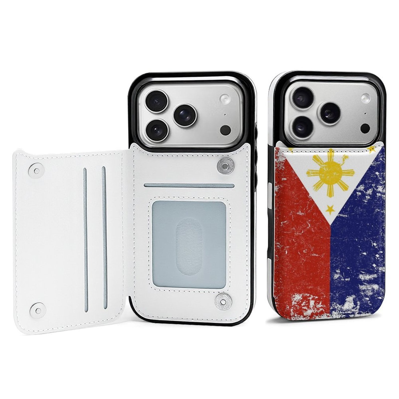 Filipino Vintage Distressed Philippines Flag Leather Wallet Case for ...
