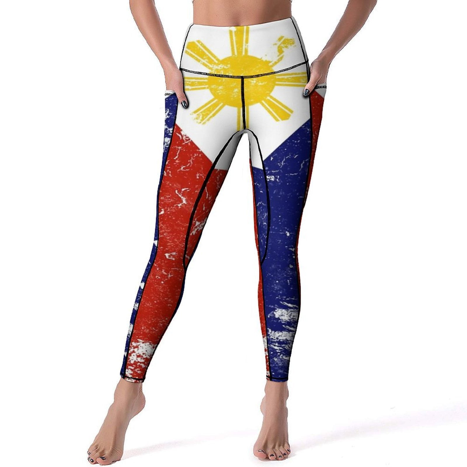 Filipino Vintage Distressed Philippines Flag Leggings Legging Gym Gym ...