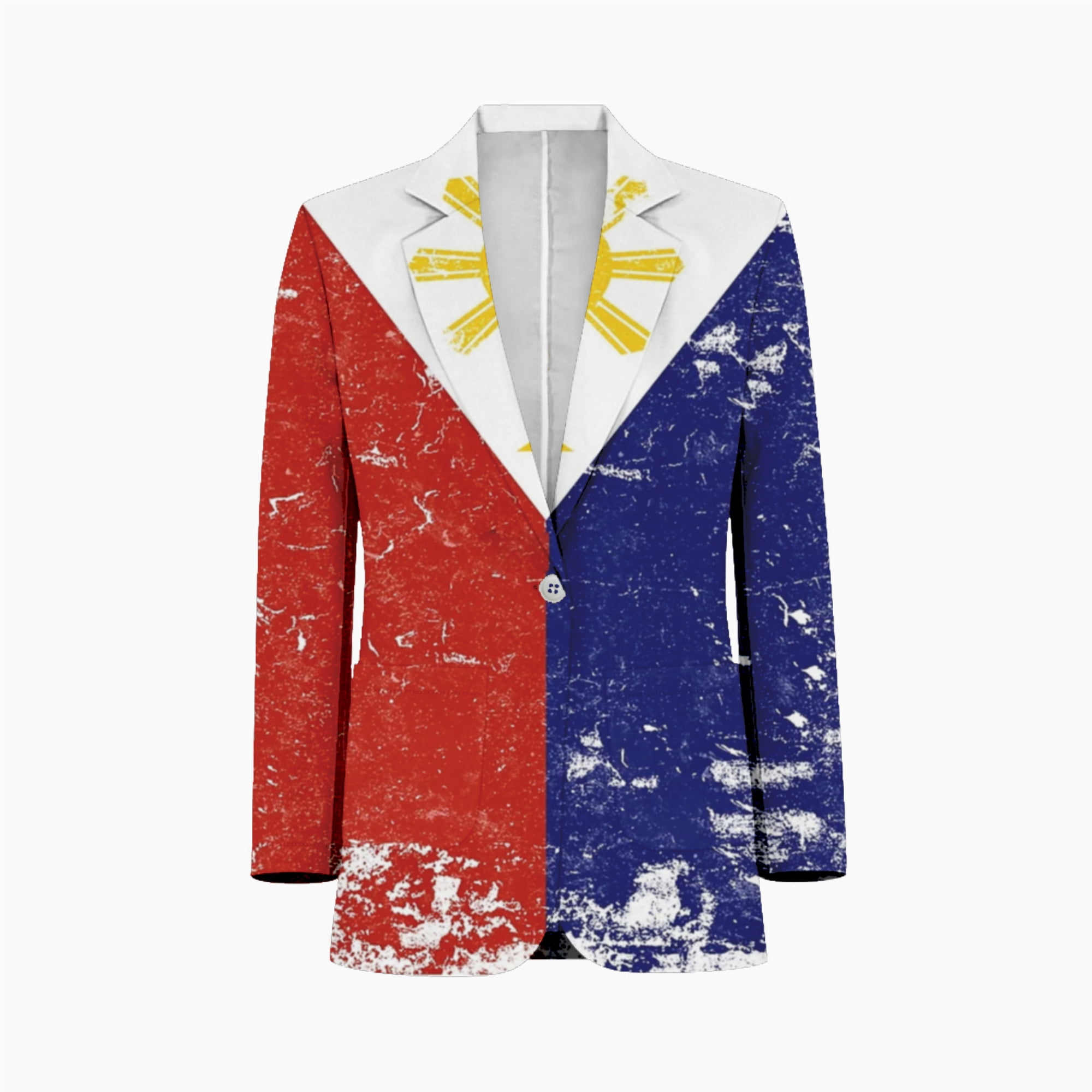 Filipino Vintage Distressed Philippines Flag Mens Suits Shawl Collar ...